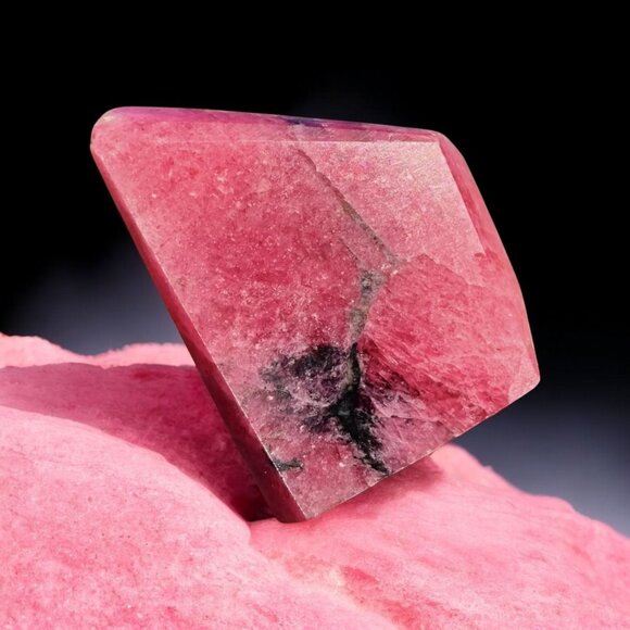 Hand Crafted | Other | Rhodonite Raw Crystal Gem 7g Pink Black Natural ...